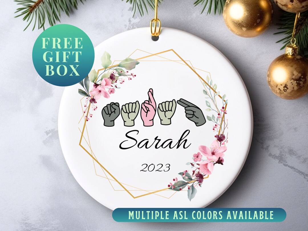 ASL Name, Personalized ASL Ornament, Custom Ornament, ASL Christmas ...