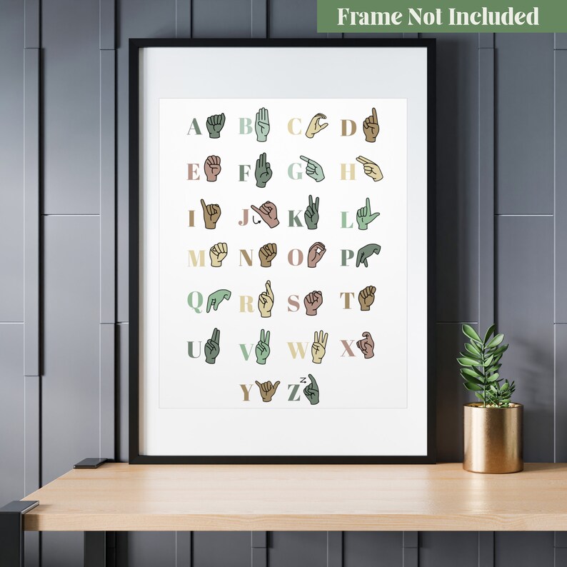 ASL Poster ASL Alphabet Poster ASL Wall Art Sign Language - Etsy Australia