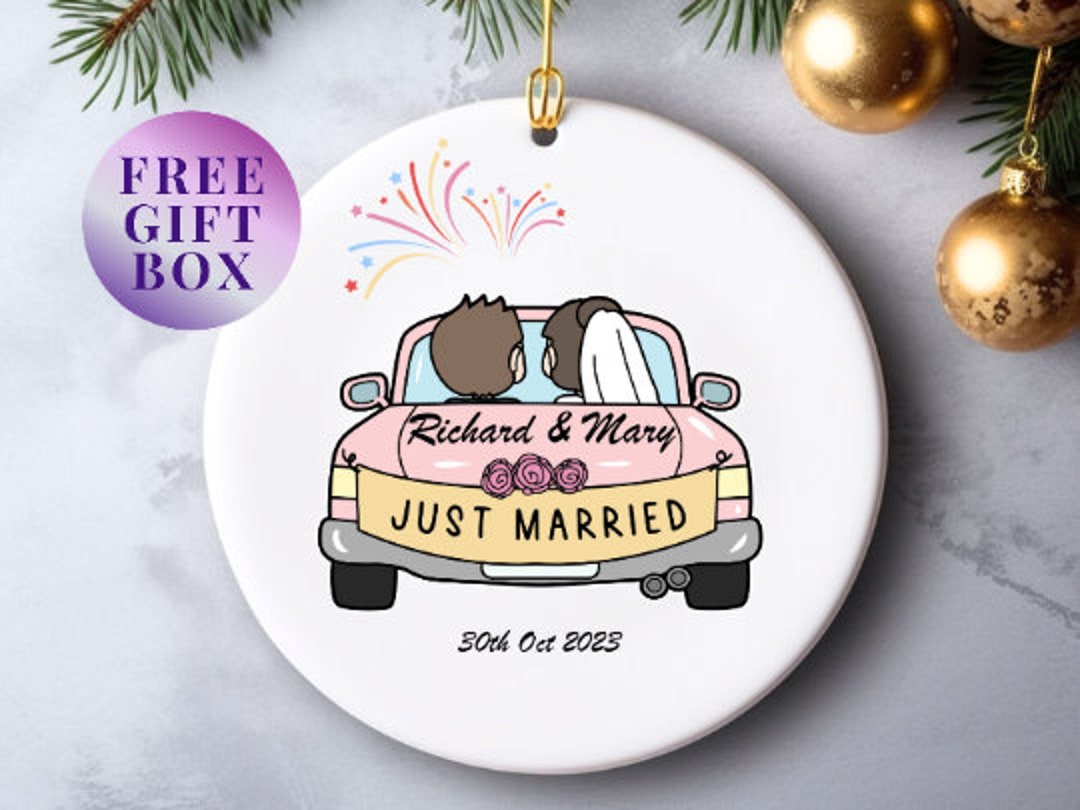Just Married Ornament, Just Married Gifts Personalized, Married ...