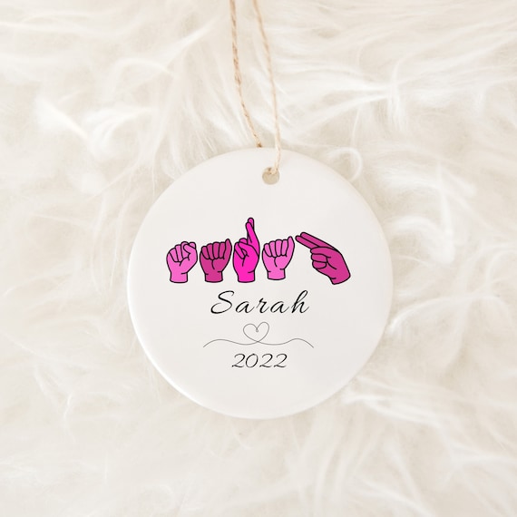 ASL Name Sign Personalized Girl Name Ornament Ornaments - Etsy