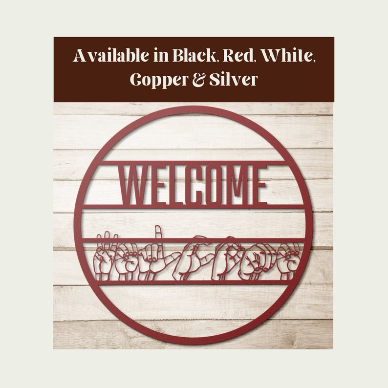 ASL Welcome Metal Sign Metal Welcome Decor Sign Sign - Etsy