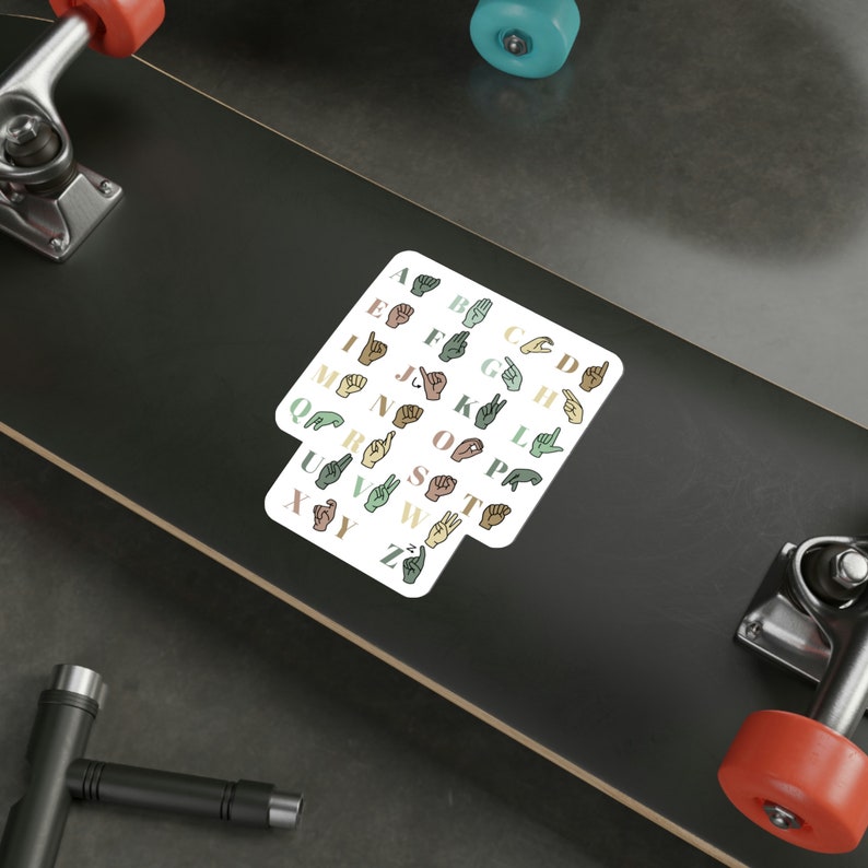 ASL Alphabet Stickers ASL Learning Die-cut Stickers Sign - Etsy