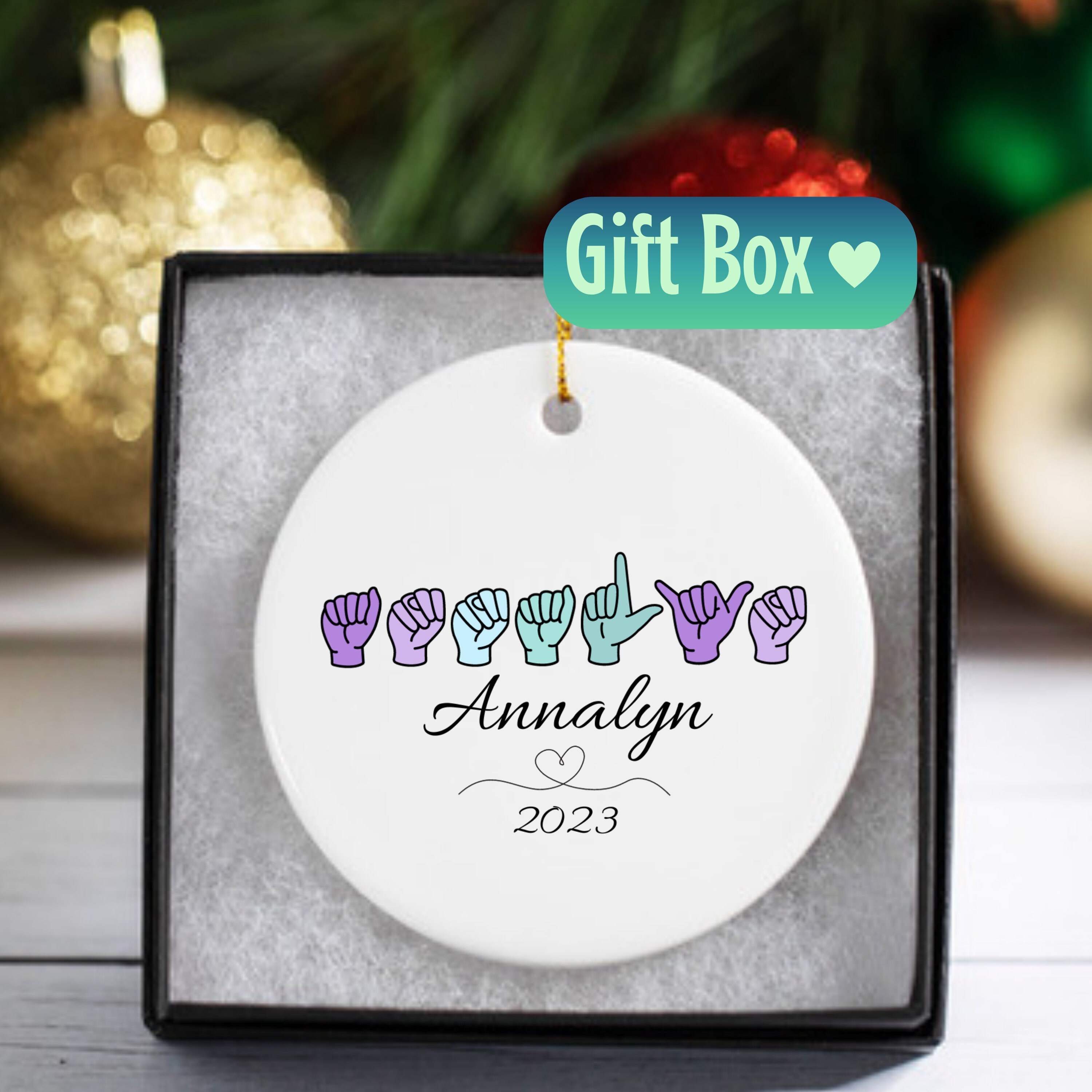 ASL Name Sign Personalized Girl Name Ornament Ornaments - Etsy