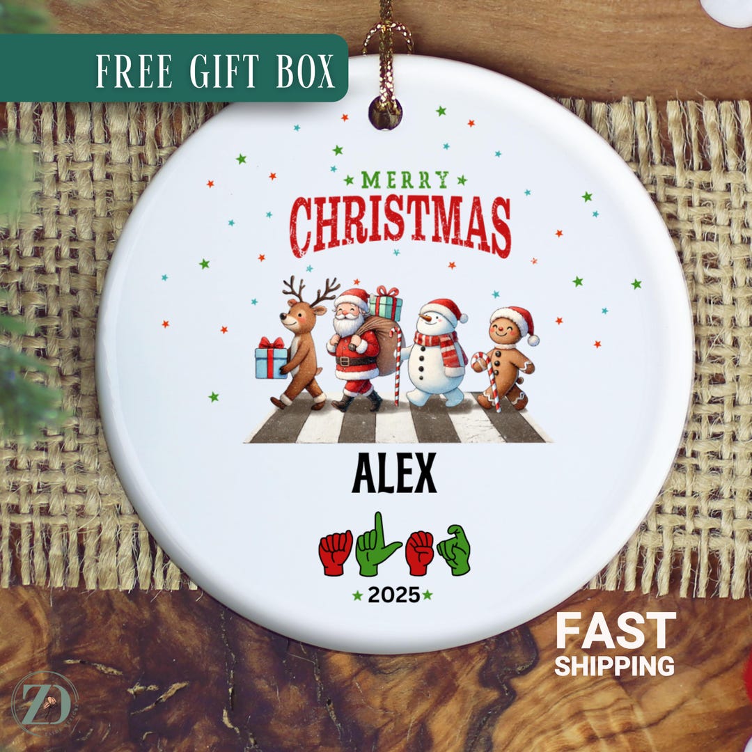 Personalized ASL Christmas Ornament, Custom Sign Language Ornament ...