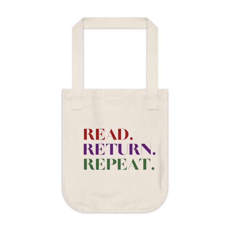 Book Tote Bag, Read Return Repeat Bookworm Gifts for Readers, Book ...