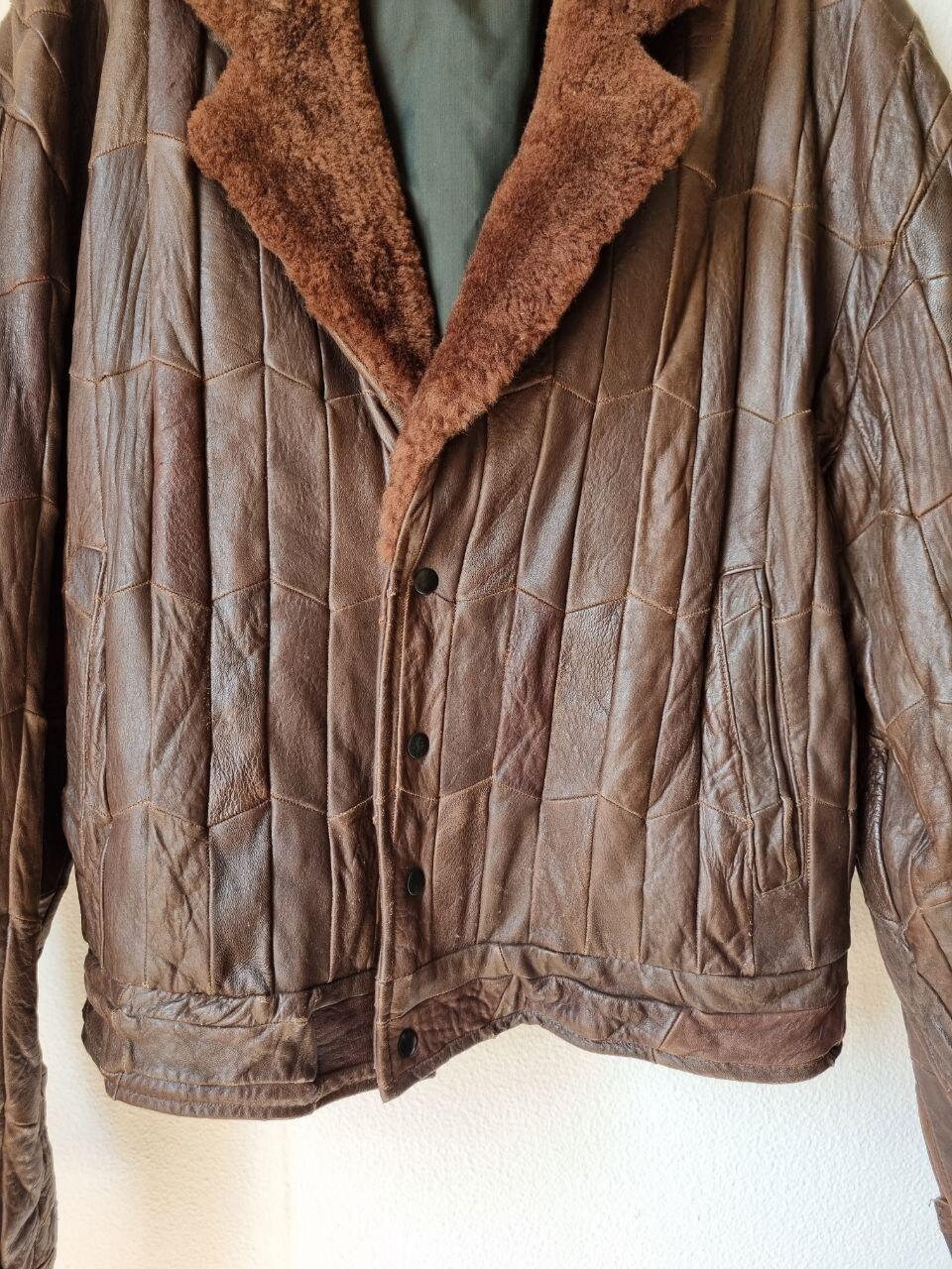 Dimko Mitrev Titov Veles // Chaqueta de cuero // Cuello de piel ...