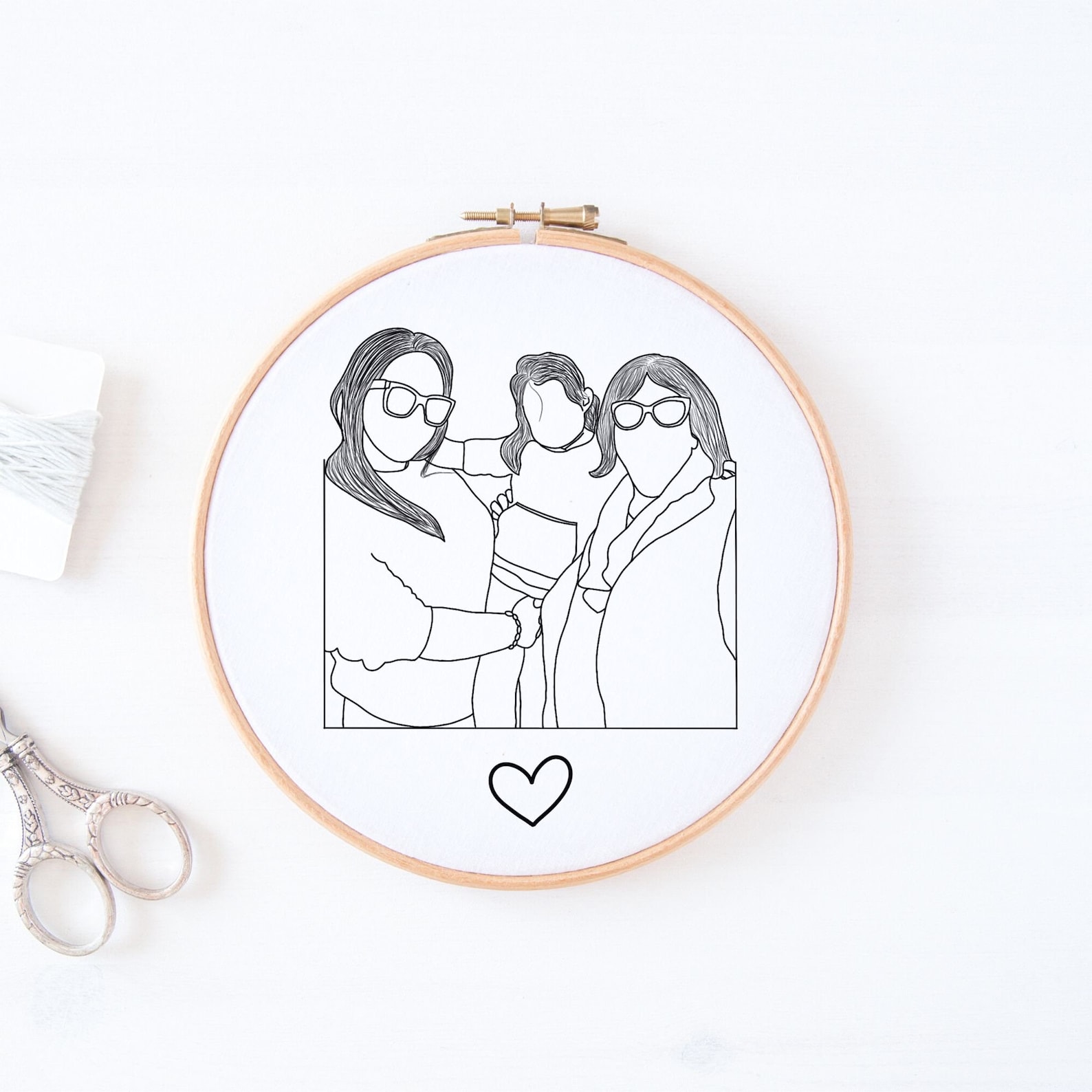 Custom Hand Embroidery Pattern, Faceless Portrait, Diy Embroidery ...