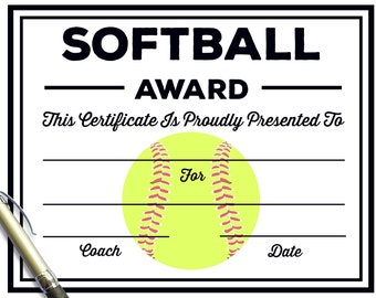 Free Softball Certificate Templates