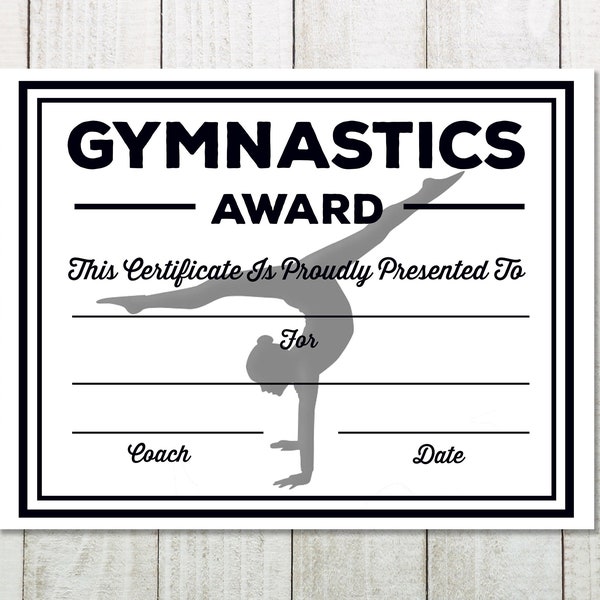 Gymnastics Awards Certificates - Etsy