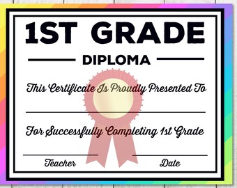 First Grade Certificate - Etsy