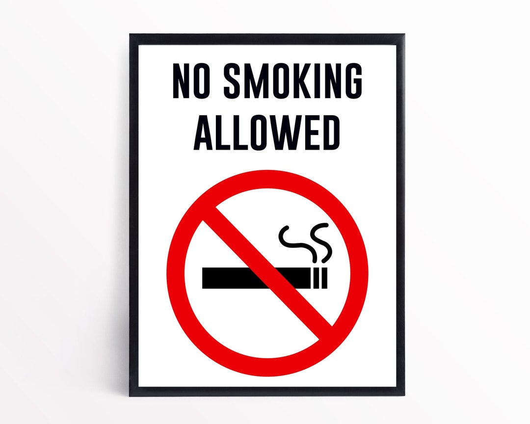 Printable No Smoking Sign, No Smoking Sign, Thank You for Not Smoking ...