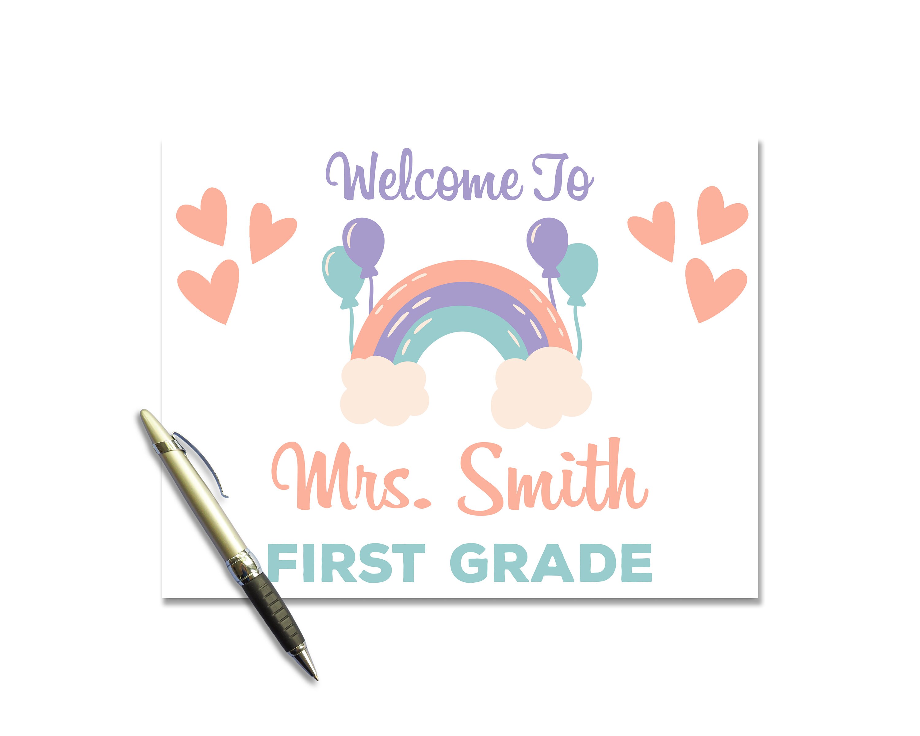 Personalized Welcome Classroom Sign, Printable Classroom Door Sign ...