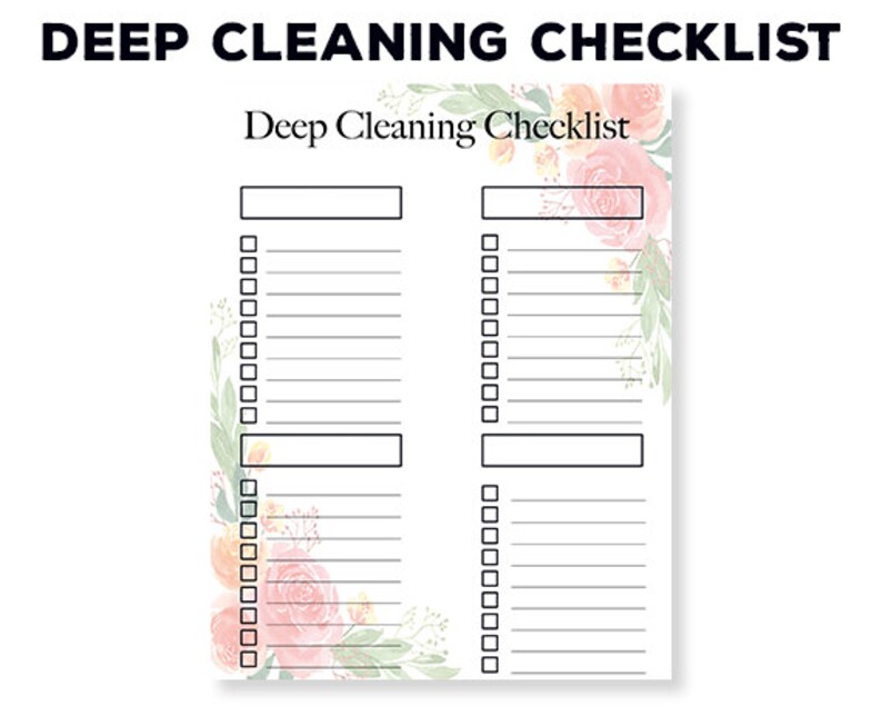 Printable Deep Cleaning Checklist, Cleaning Planner, Cleaning Schedule ...