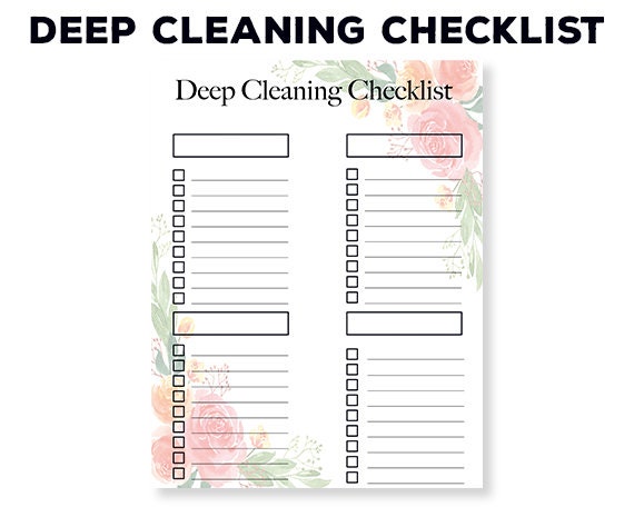 Printable Deep Cleaning Checklist, Cleaning Planner, Cleaning Schedule ...
