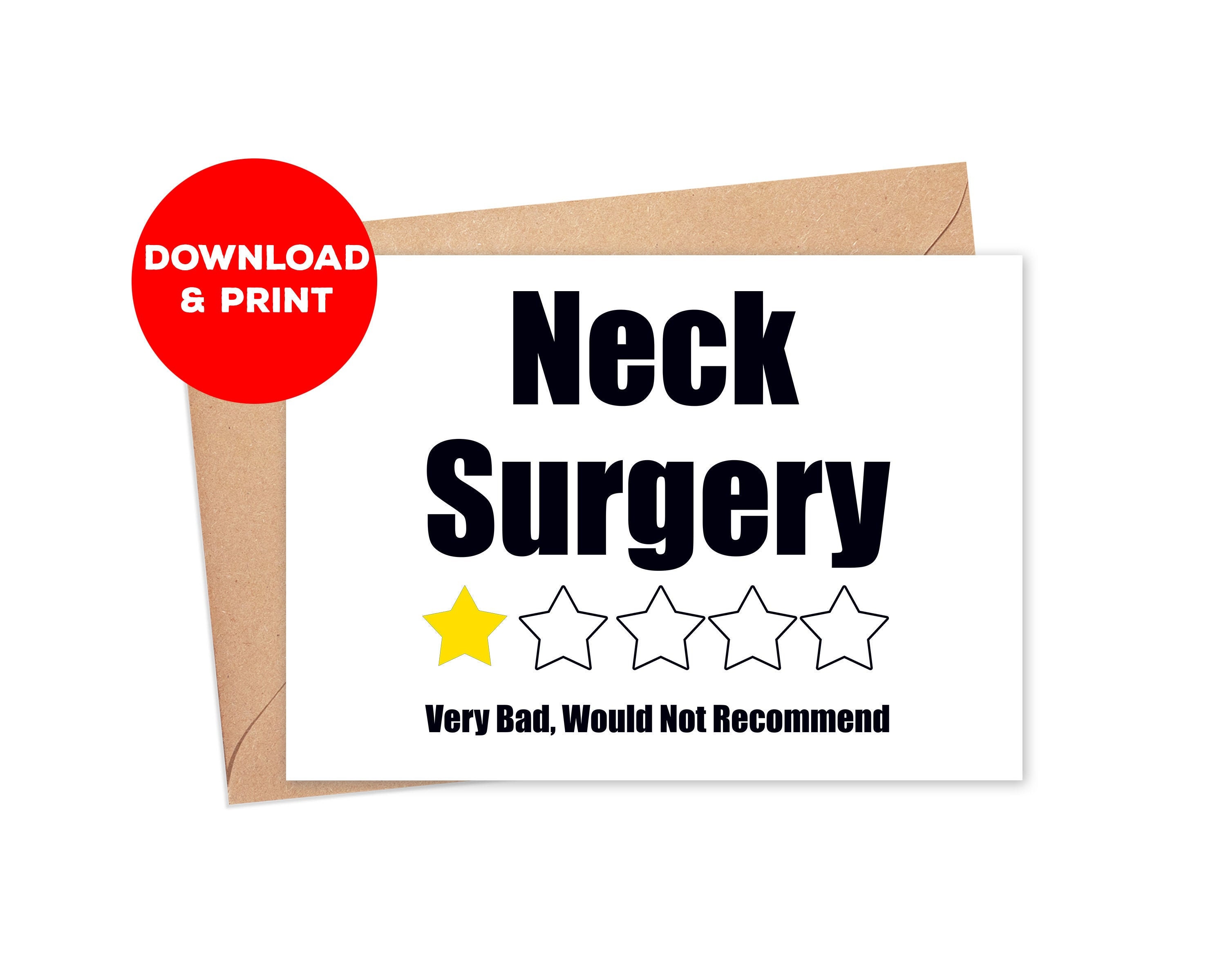 Printable Neck Surgery Card / Neck Surgery Card / Neck Surgery Gift ...