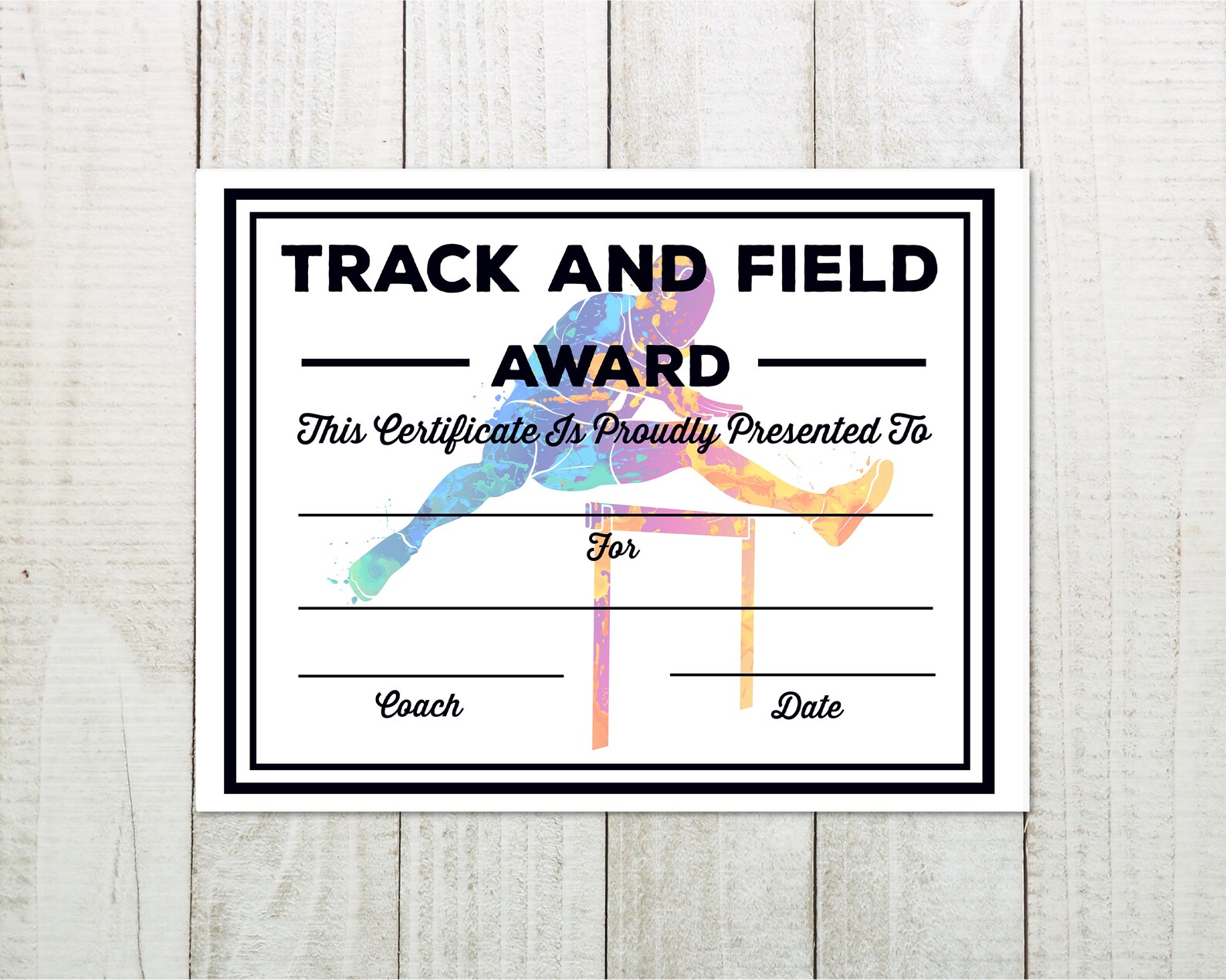 Track and Field Certificate Instant Download / Track and Field Awards ...