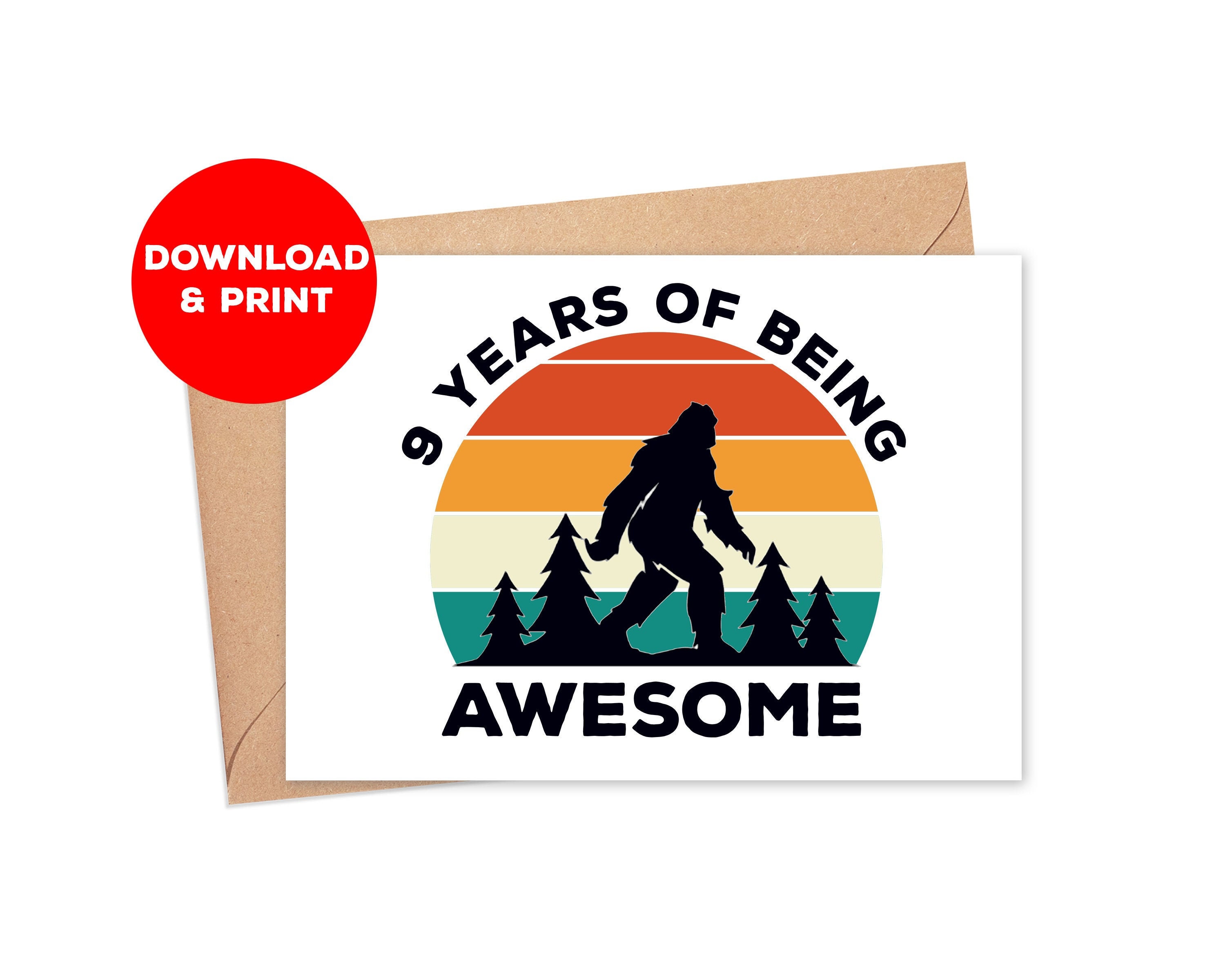 Printable Birthday Card For Son Birthday Card For 9 Year Old Etsy