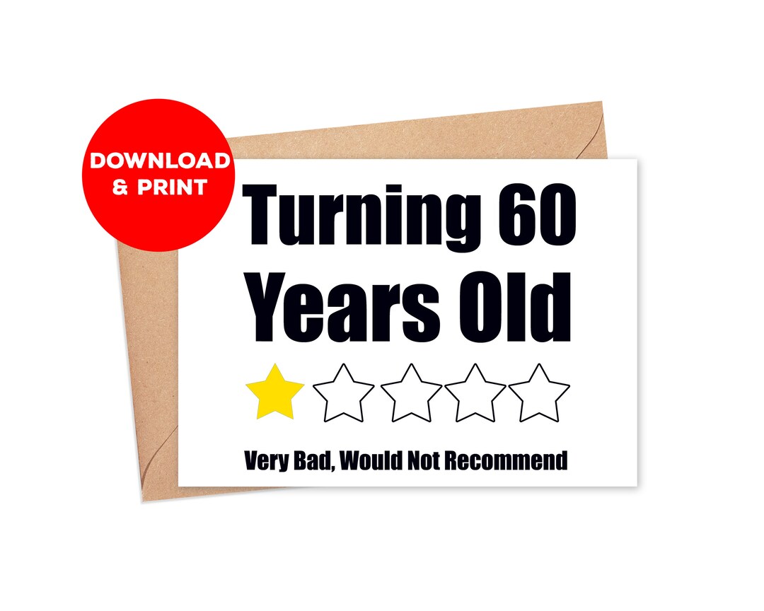 60 Birthday Card for Women / 60th Birthday Card Printable / - Etsy