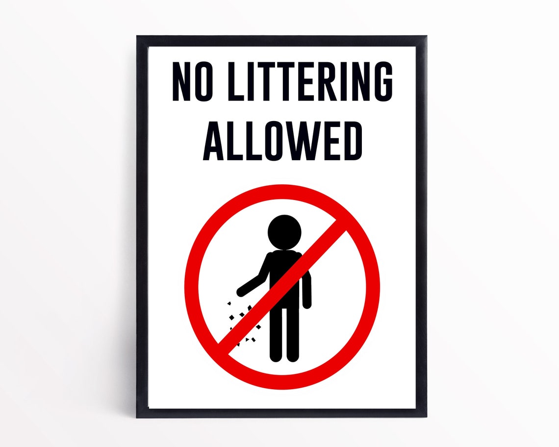 No Litter No Littering Sign No Littering Allowed No Trash Etsy no-litter-no-littering-sign-no-littering-allowed-no-trash-etsy