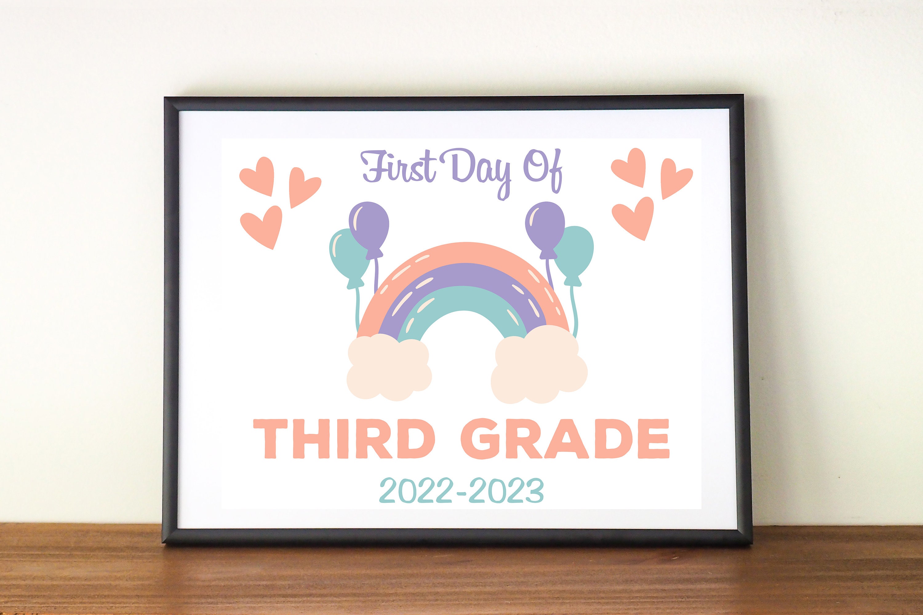 First Day of Third Grade Sign, First Day of School Sign Printable ...