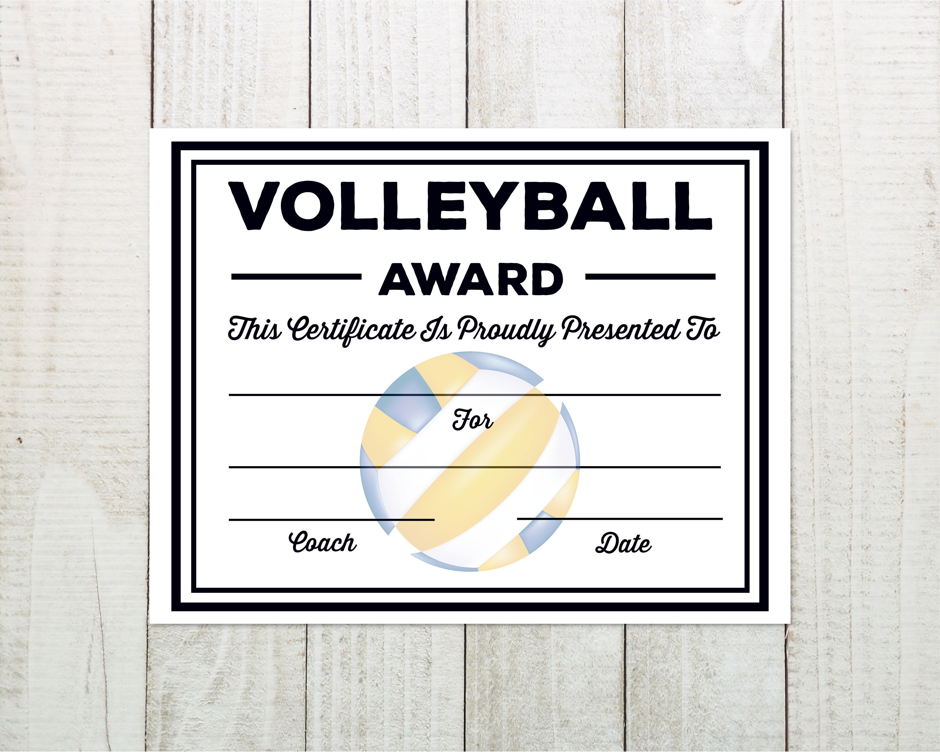 Volleyball Certificate / Volleyball Awards / Volleyball Printable ...