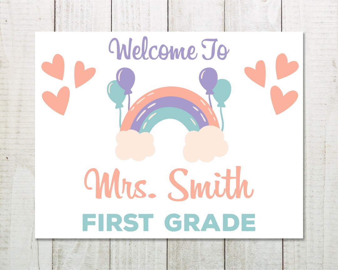 Personalized Welcome Classroom Sign, Printable Classroom Door Sign ...