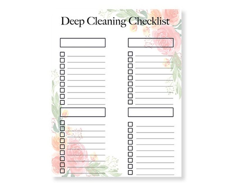Printable Deep Cleaning Checklist, Cleaning Planner, Cleaning Schedule ...