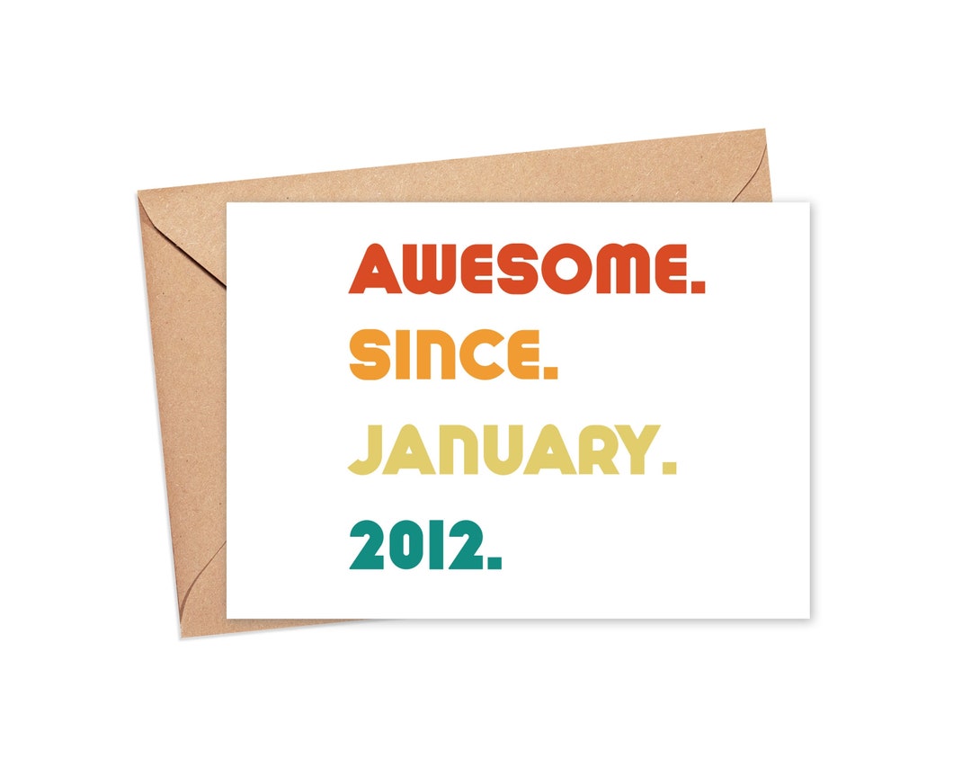 10 Year Old Birthday Card Awesome Since January 2012 Birthday Etsy 10-year-old-birthday-card-awesome-since-january-2012-birthday-etsy