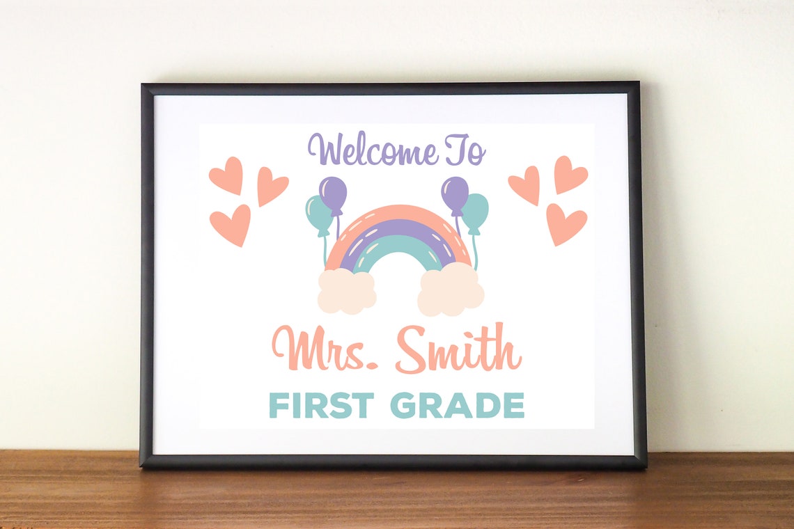 Personalized Welcome Classroom Sign, Printable Classroom Door Sign ...