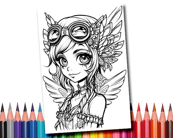 30 Steampunk Fairy Coloring Pages for Girls, Steampunk Coloring Pages ...