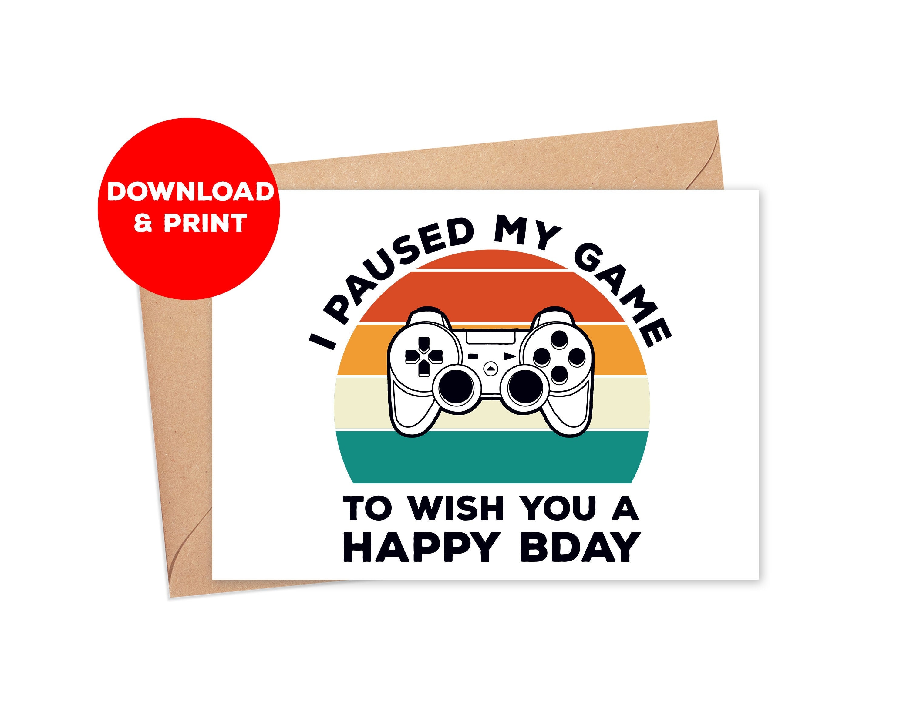 Printable Gamer Birthday Card / Video Game Birthday Card / Gaming ...