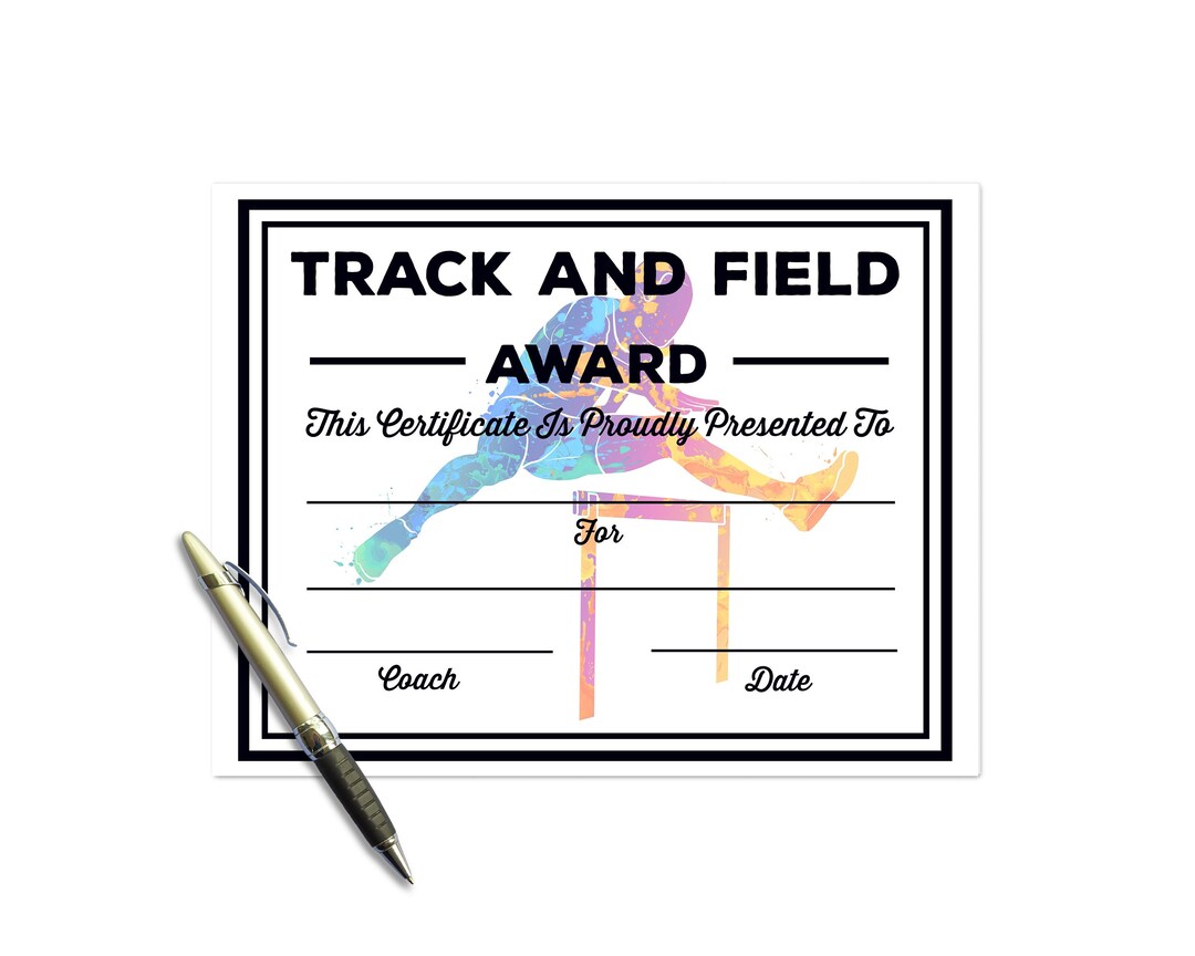 Track and Field Certificate Instant Download / Track and Field Awards ...