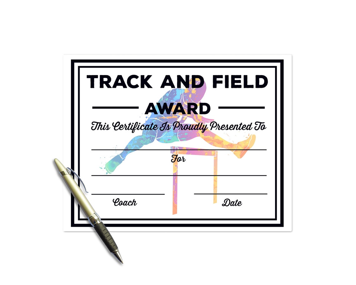 Track and Field Certificate Instant Download / Track and Field Awards ...