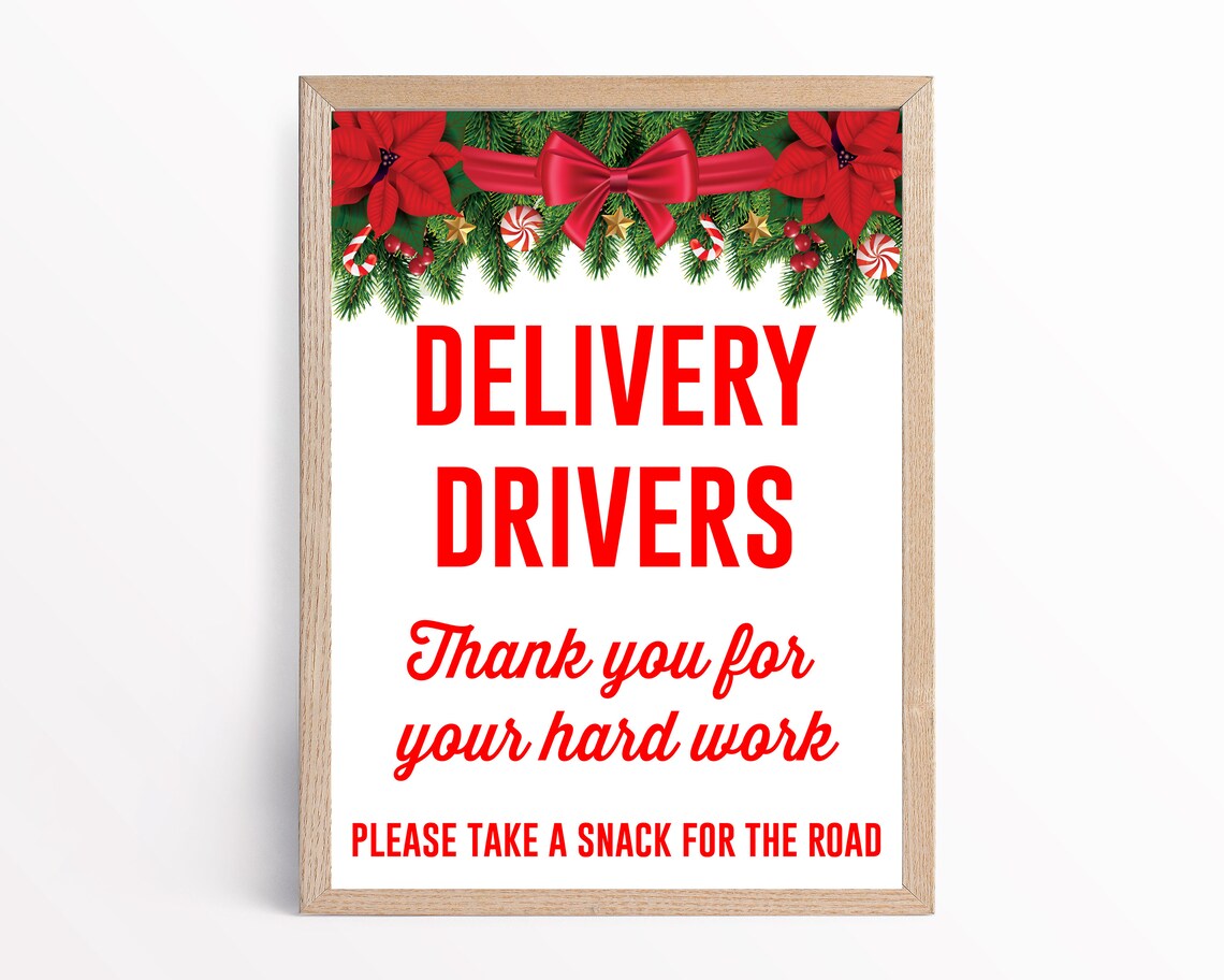 Delivery Driver Snack Sign, Delivery Driver Snack Sign Printable ...