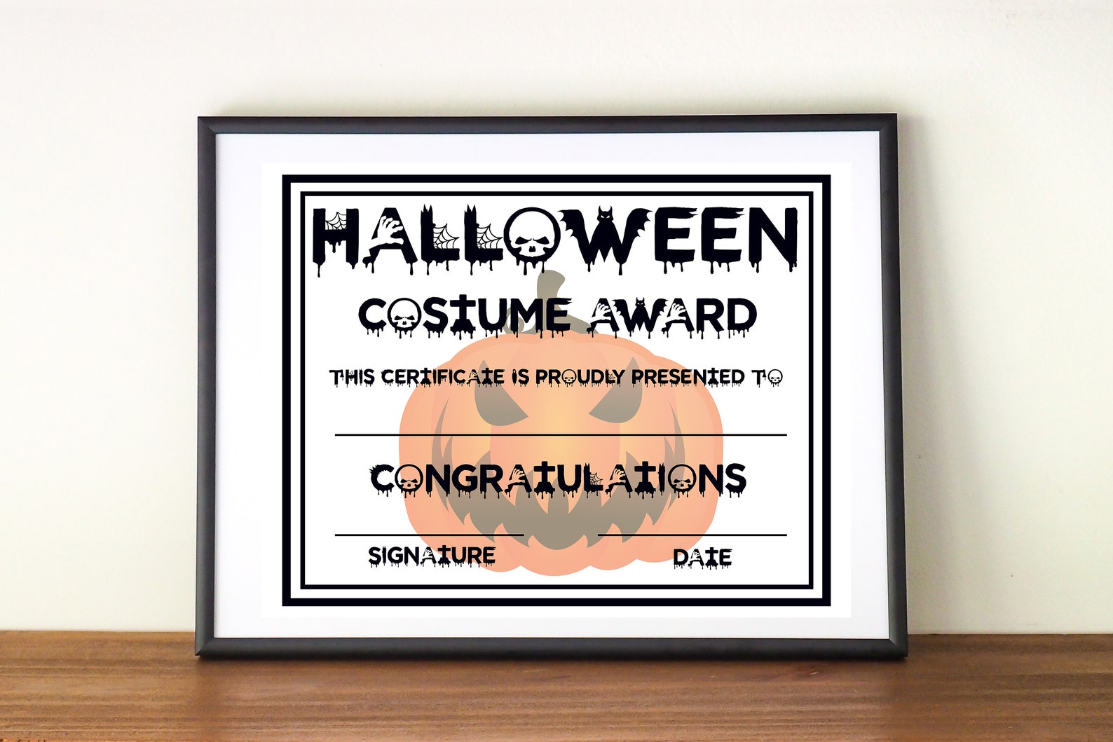 Halloween Certificate, Halloween Award, Halloween Costume Award ...