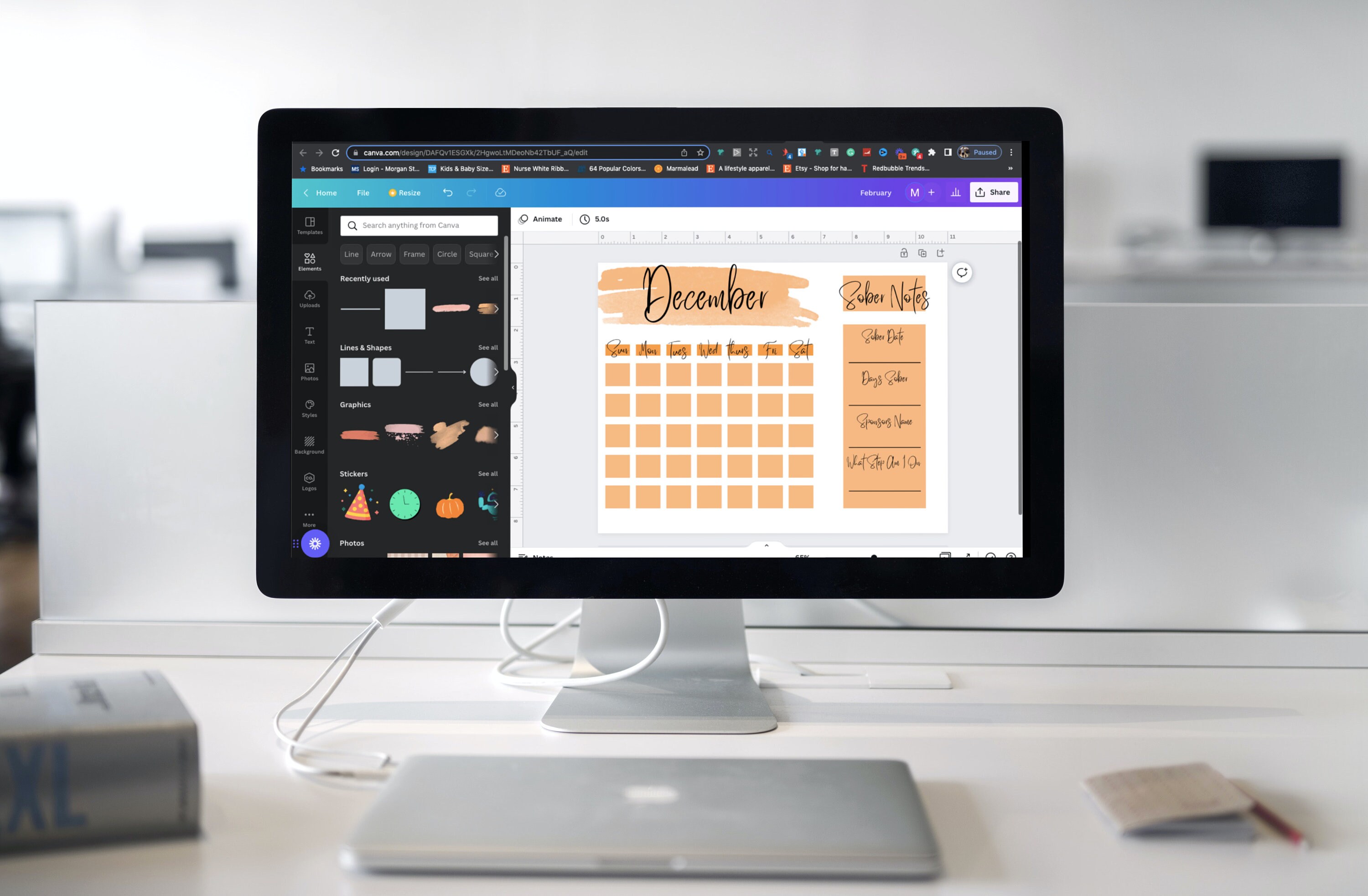 Printable Sobriety Calendar Template Sober Calendar Sobriety - Etsy ...