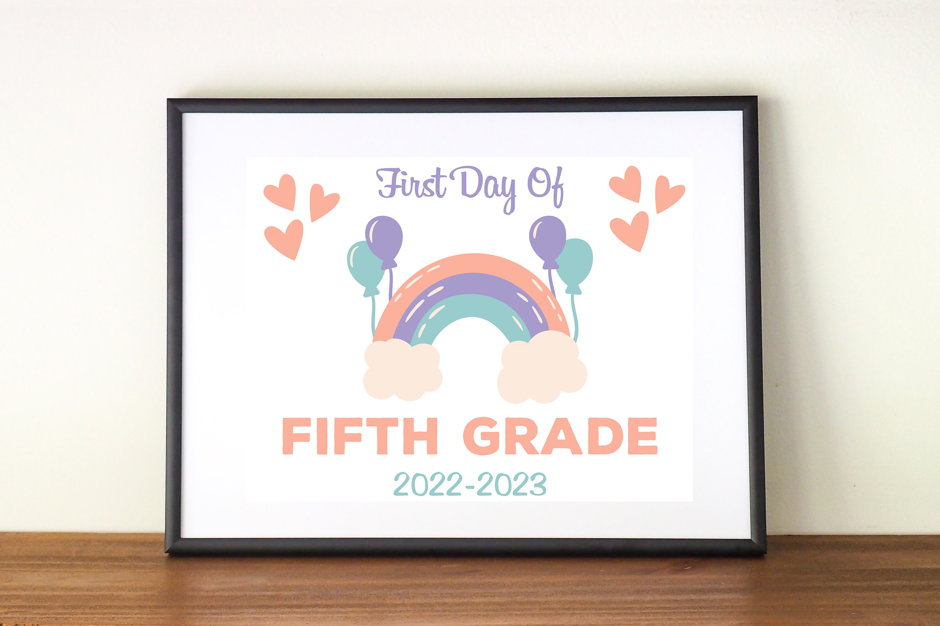 First Day of Fifth Grade Sign, First Day of School Sign Printable ...