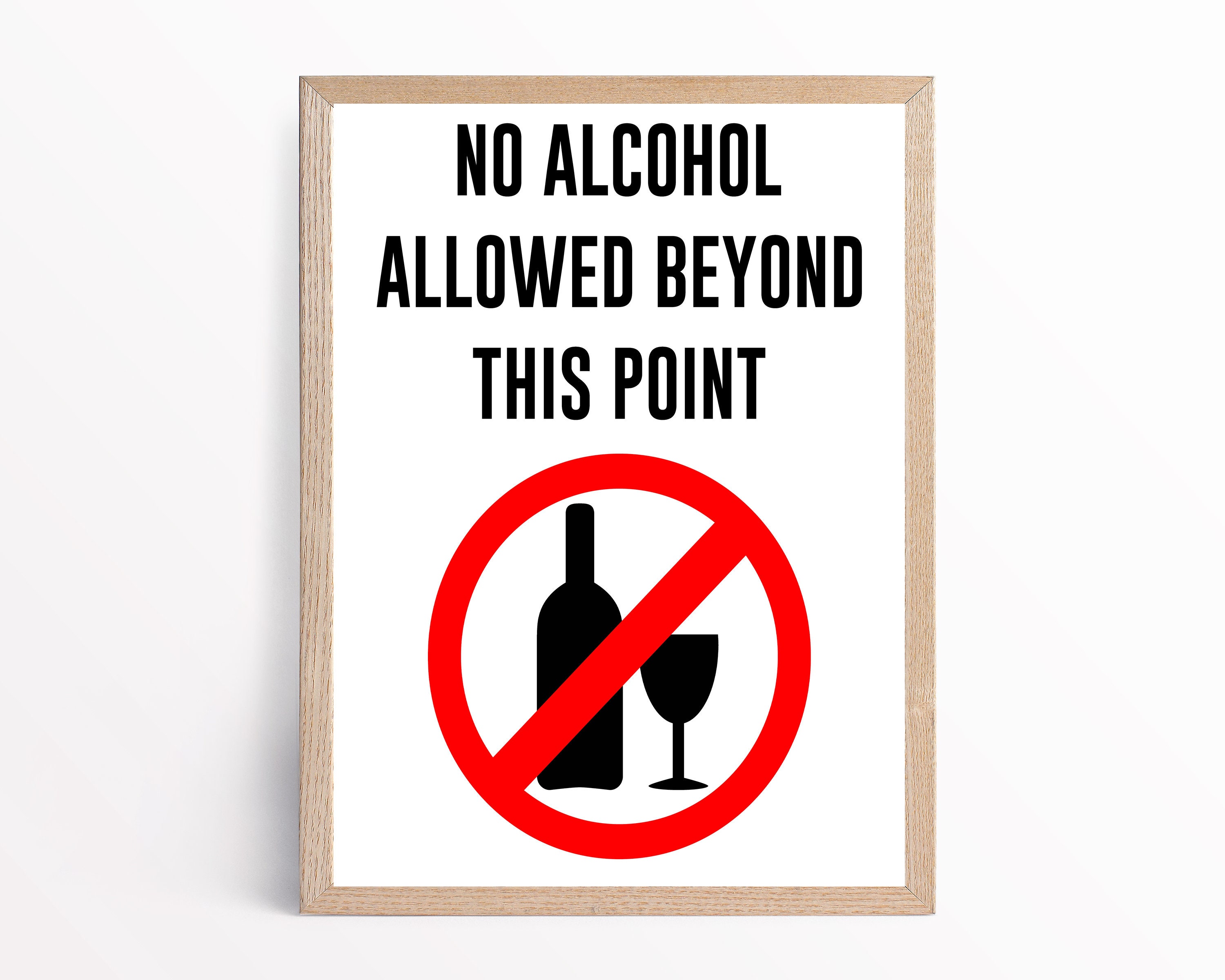 No Alcohol Beyond This Point Sign, No Alcohol Sign, No Drinking Sign ...