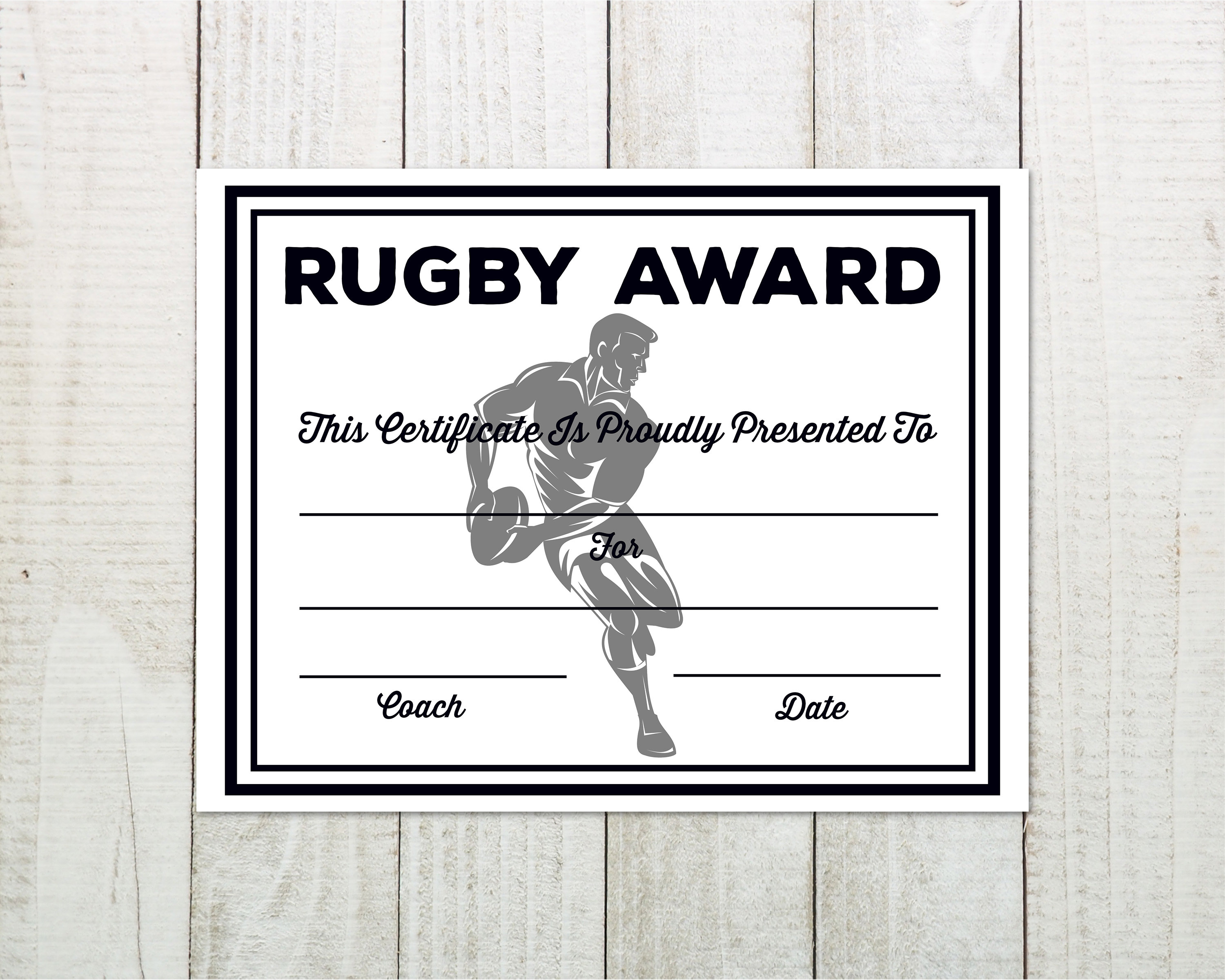 Rugby League Certificate Templates