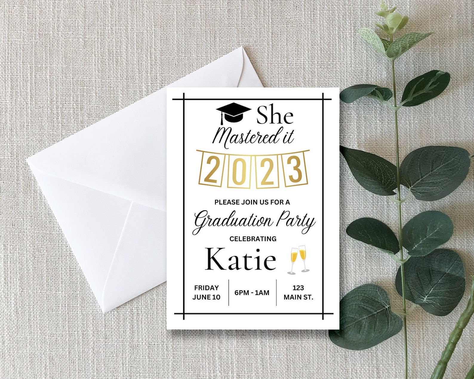 Mastered It Graduation Invitation, Editable Graduation Party Invitation ...