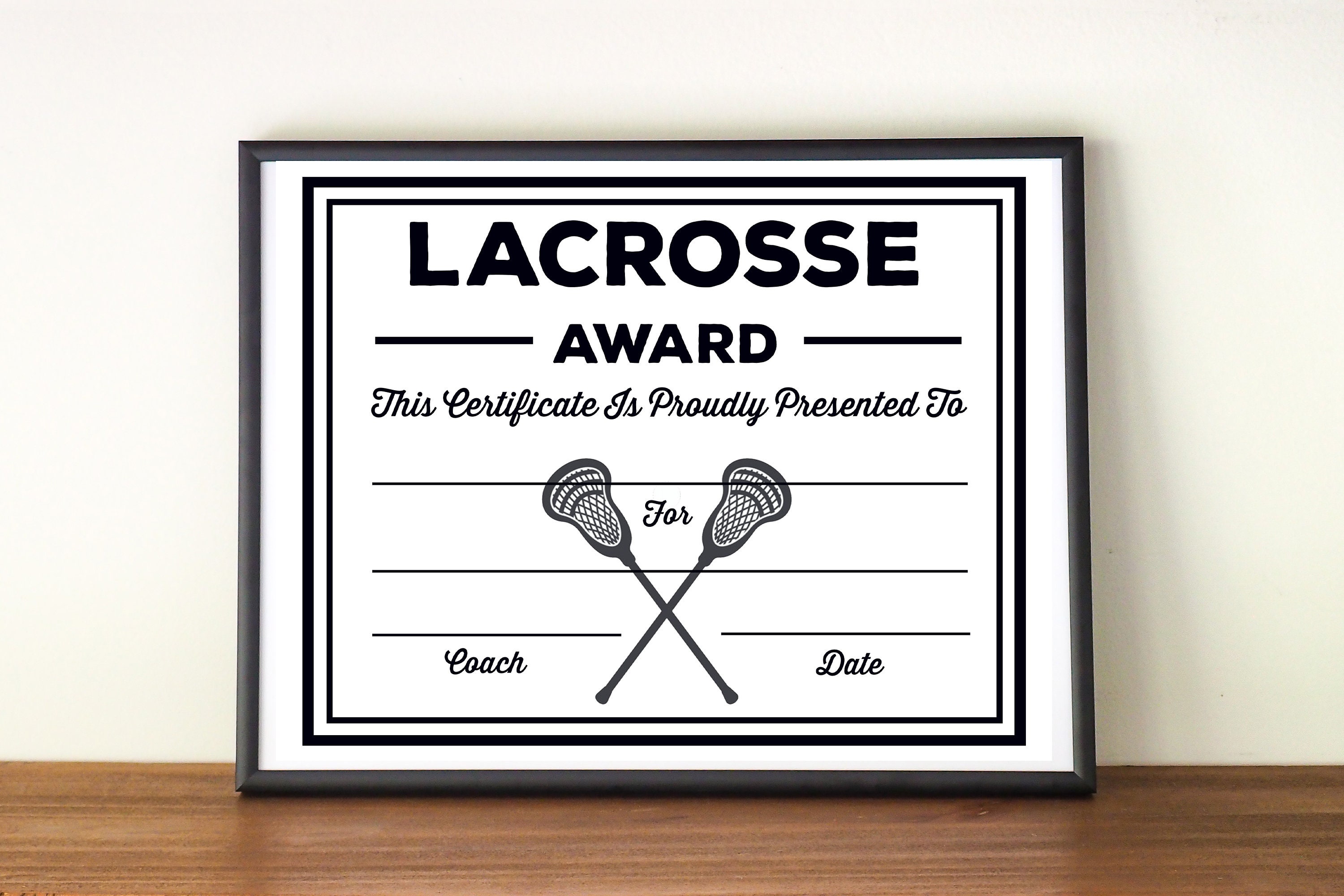 Lacrosse Certificate Instant Download / Lacrosse Awards / Lacrosse ...