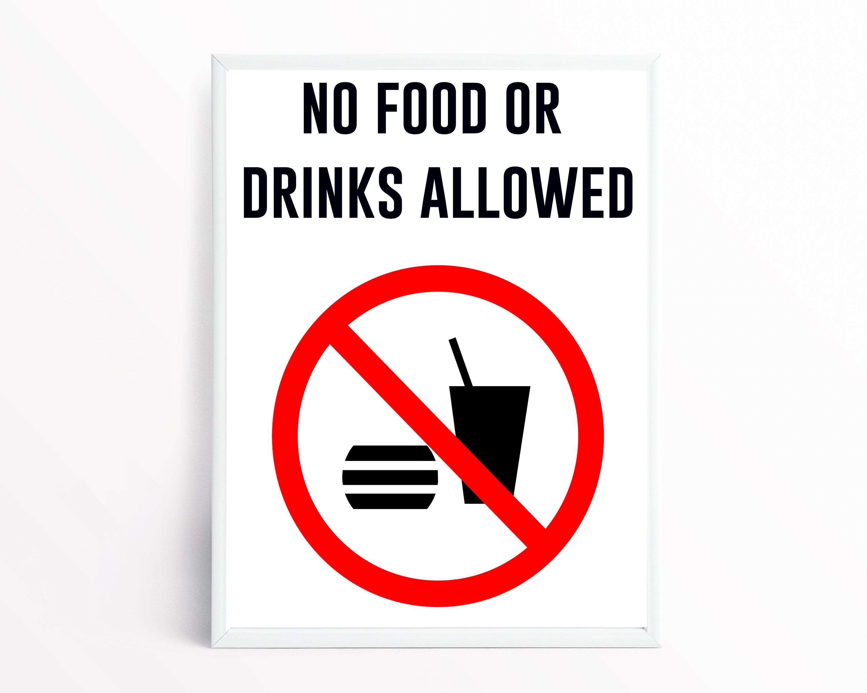 Printable No Food or Drinks Allowed Sign, No Food or Drink Sign, No ...
