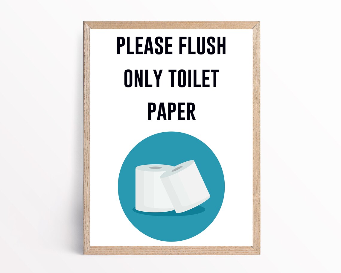 Flush Only Toilet Paper Sign Only Toilet Paper Sign Bathroom | Etsy