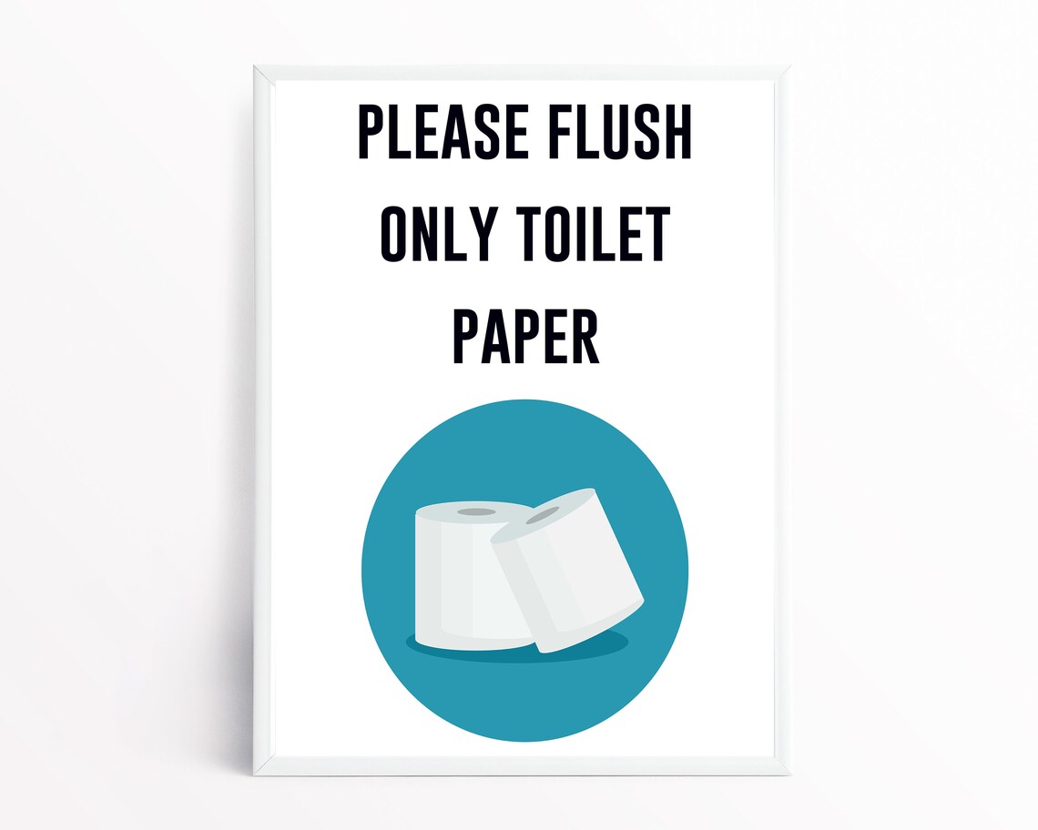Flush Only Toilet Paper Sign Only Toilet Paper Sign Bathroom | Etsy