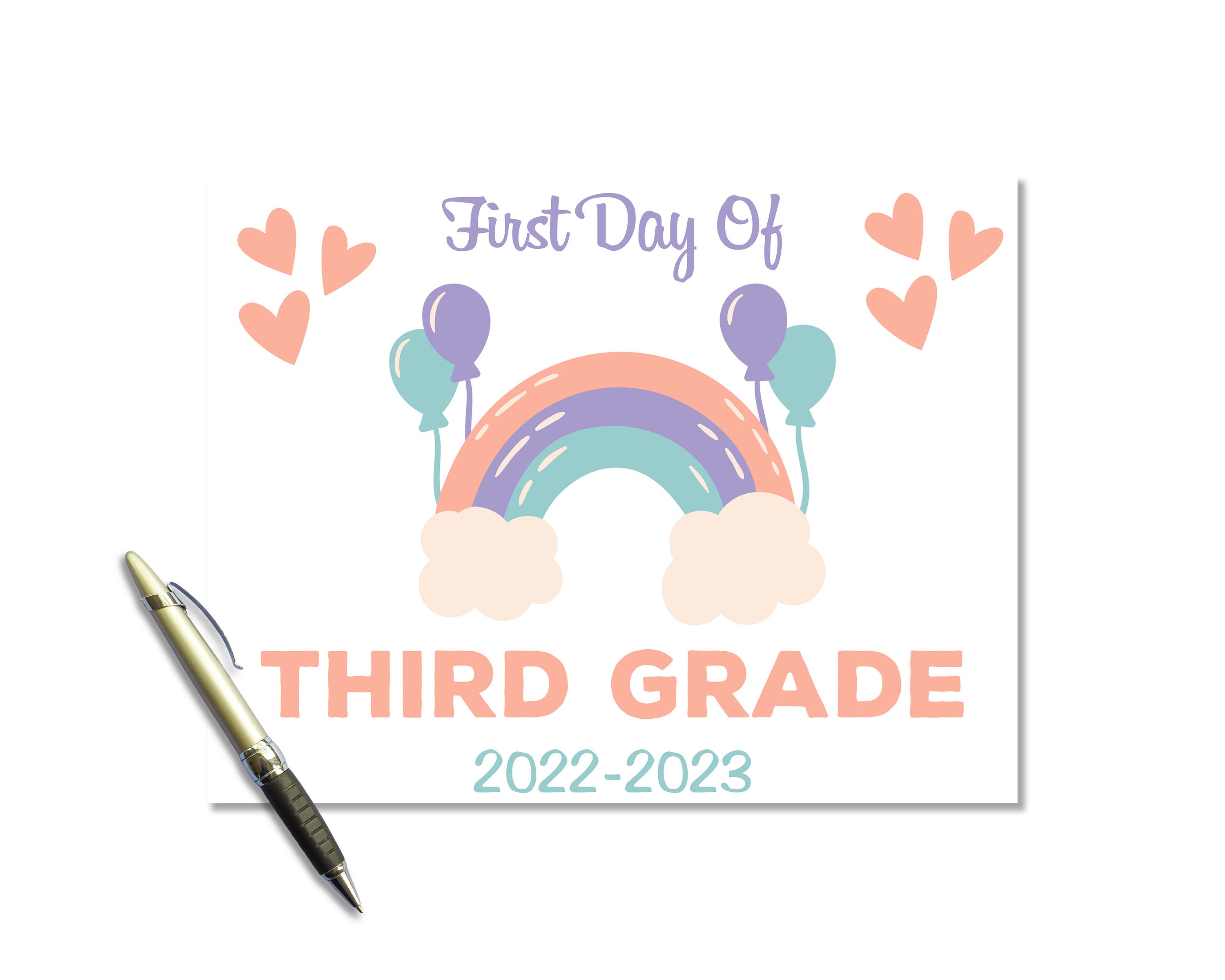 First Day of Third Grade Sign First Day of School Sign - Etsy