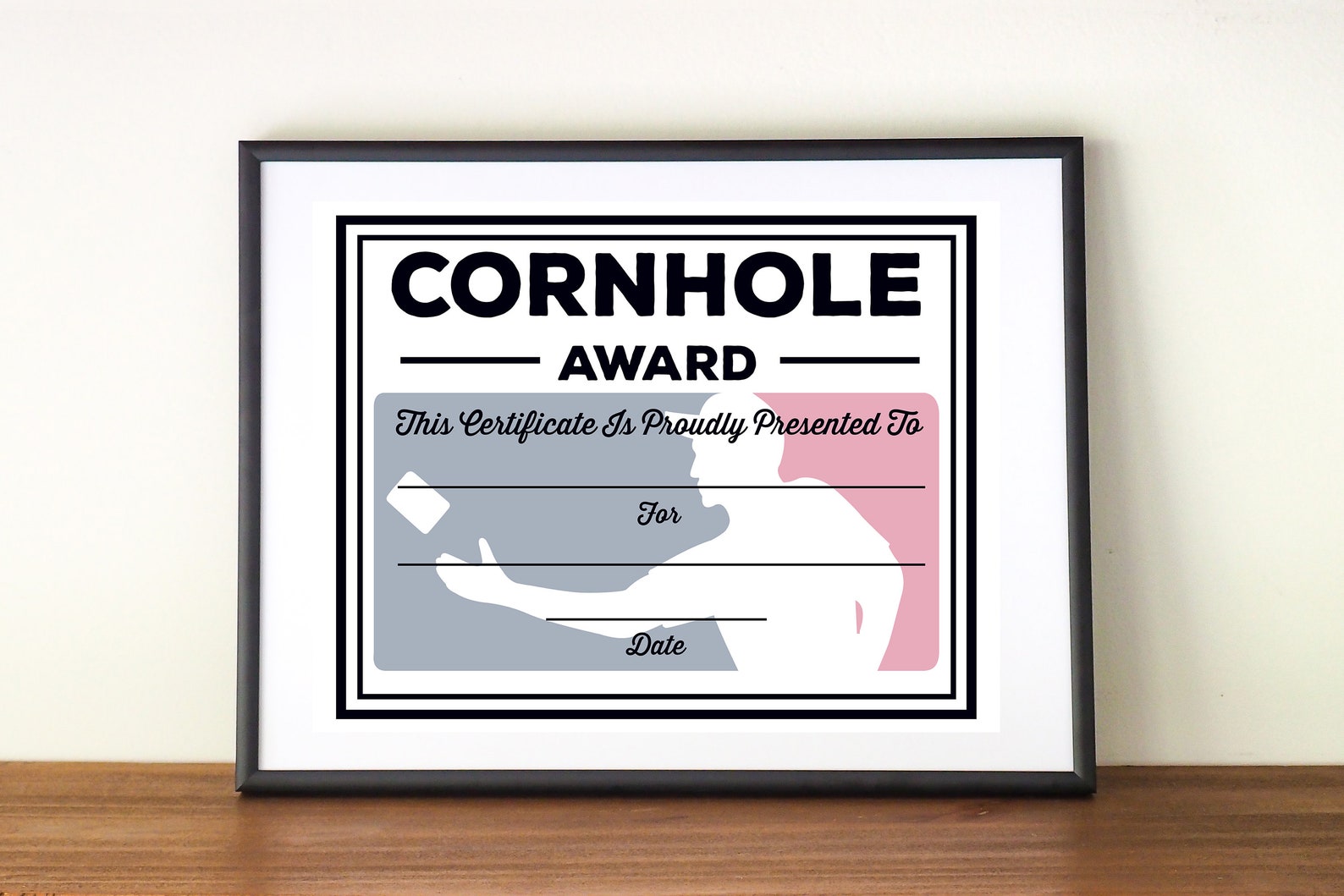 Printable Cornhole Certificate, Cornhole Award, Corn Hole Award, Corn ...