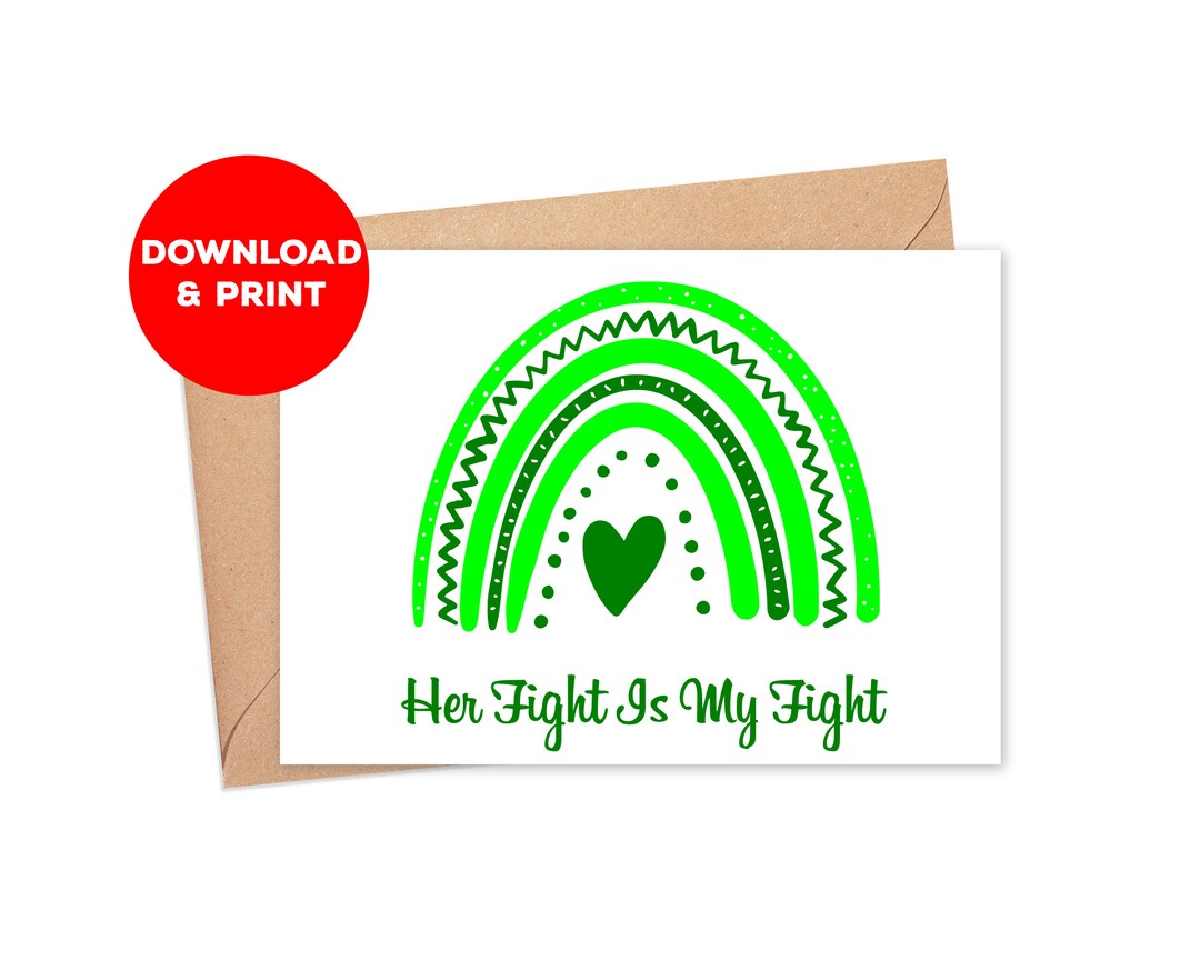 Printable Brain Injury Sympathy Card Her Fight is My Fight - Etsy