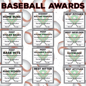 Baseball Certificate Instant Download / Baseball Awards / Baseball ...