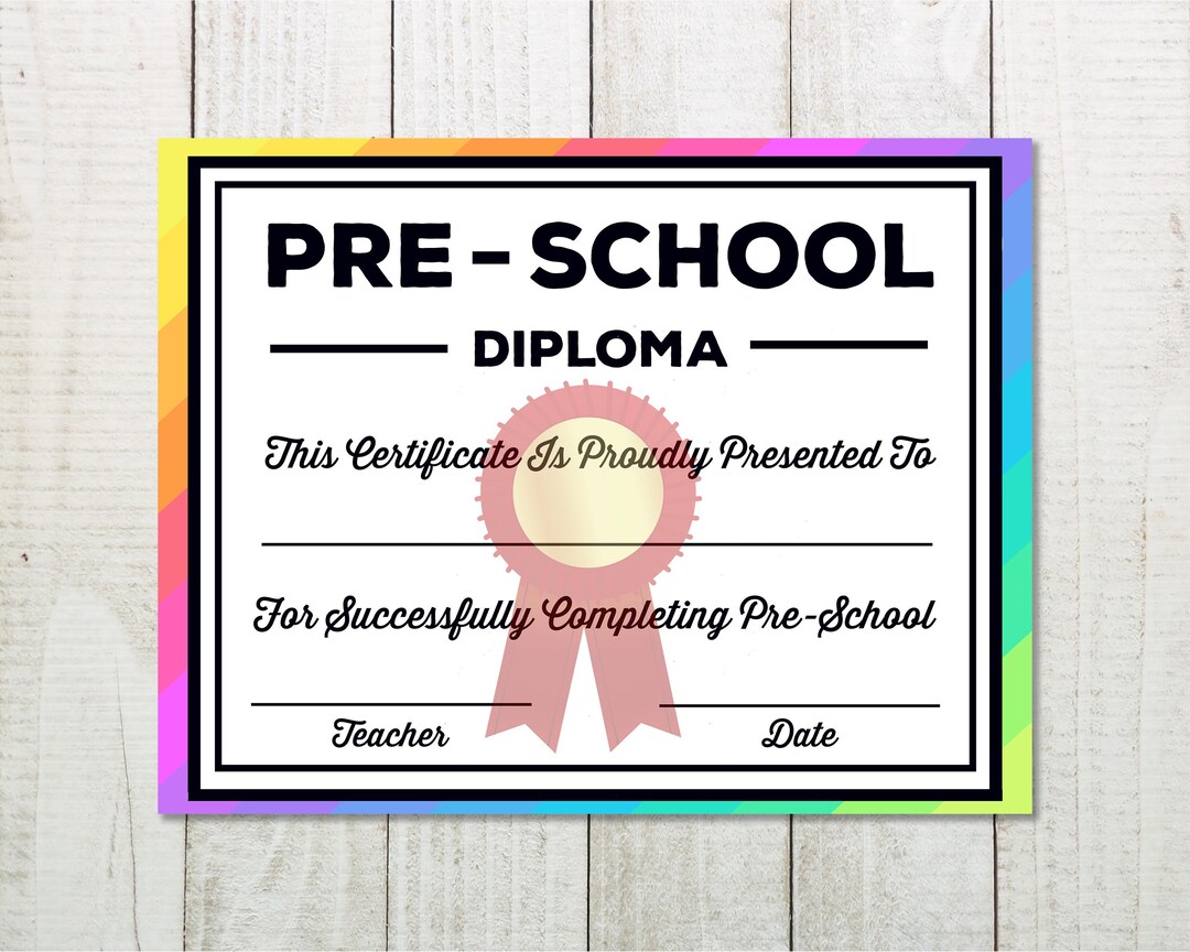 Preschool Diploma, Preschool Graduation Diploma, Pre School Graduation ...