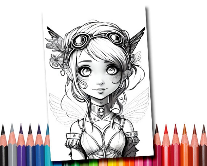 30 Steampunk Fairy Coloring Pages for Girls, Steampunk Coloring Pages ...